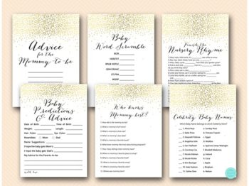 Gold Baby Shower Game Package – Printabell • Express