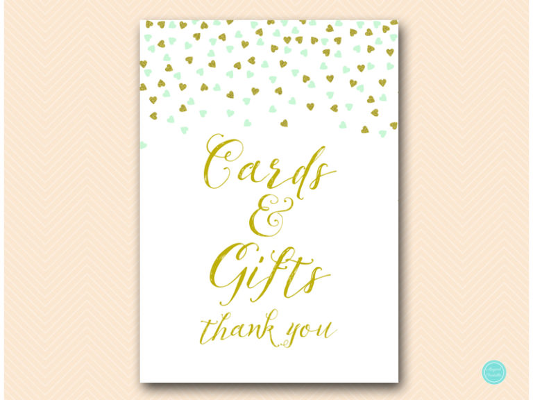 Mint and Gold Printable Signs – Printabell • Express