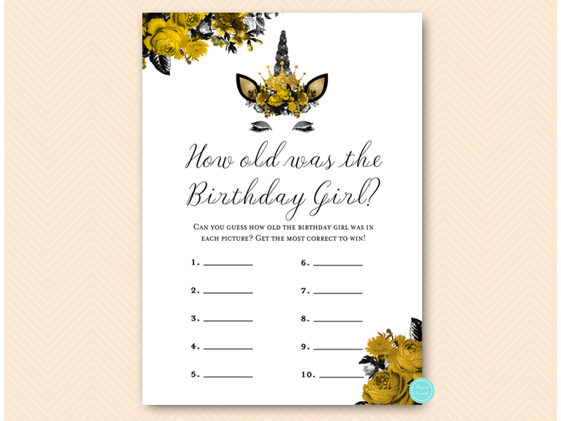 Gold Unicorn Birthday Party Games – Printabell • Express