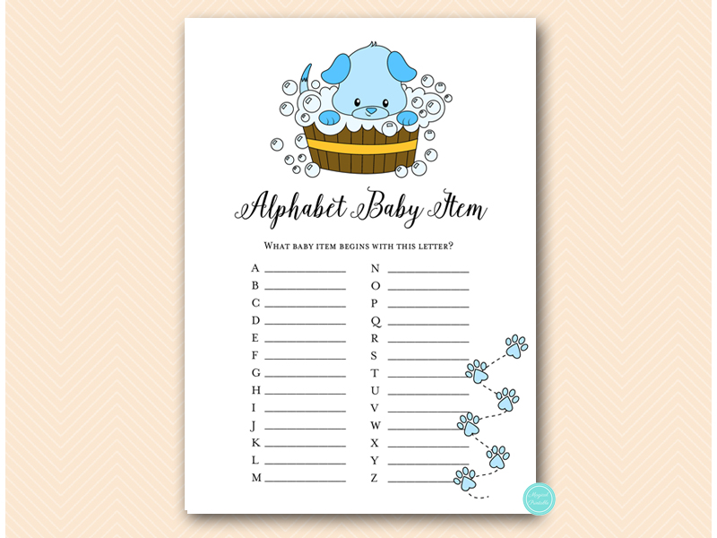 Blue Boy Puppy Baby Shower Games – Printabell • Express