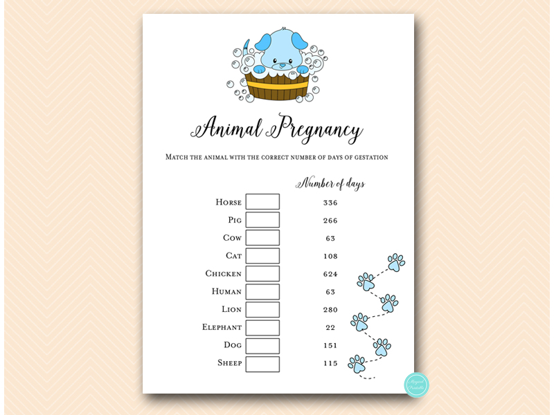 Blue Boy Puppy Baby Shower Games – Printabell • Express