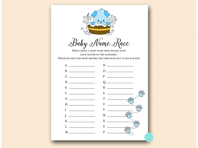 Blue Boy Puppy Baby Shower Games – Printabell • Express