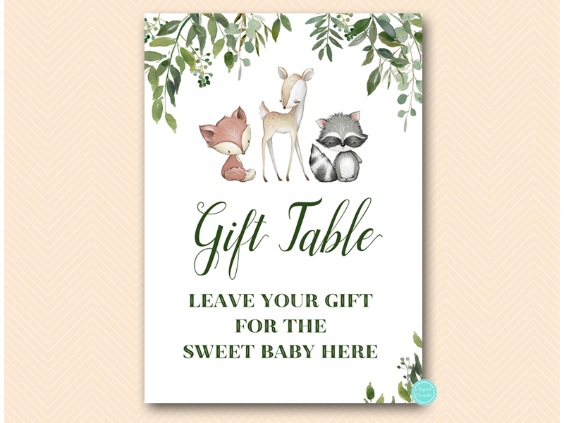 Woodland Baby Shower Table Signs – Printabell • Express