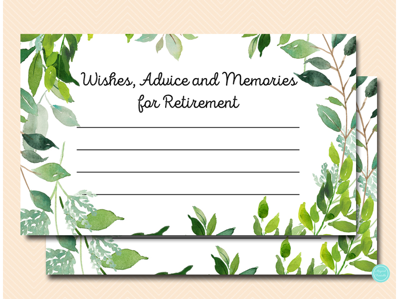 Greenery Botanical Retirement Wishes Card – Printabell • Express