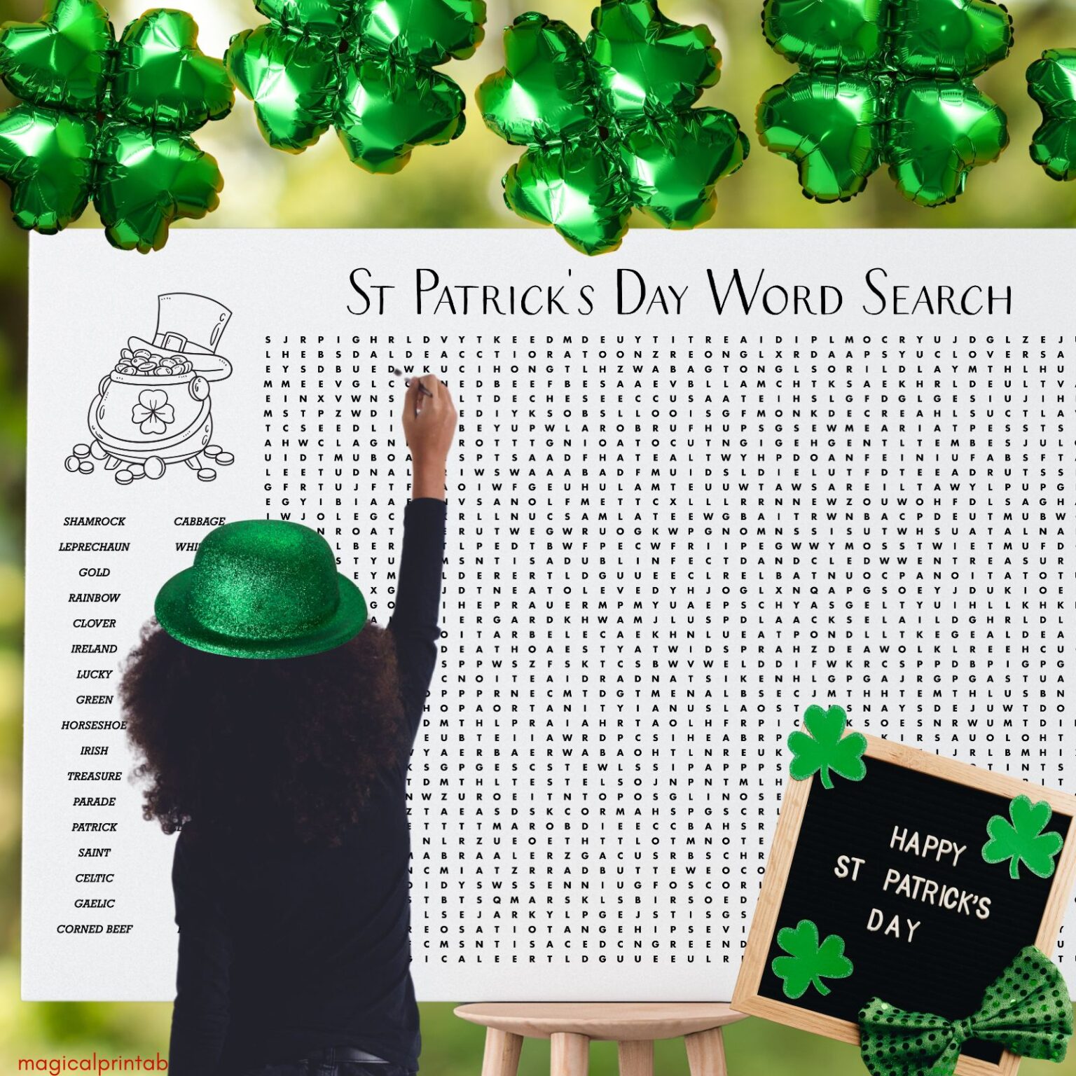 Giant St Patrick’s Day Word Search 24×36″ – Printabell • Express