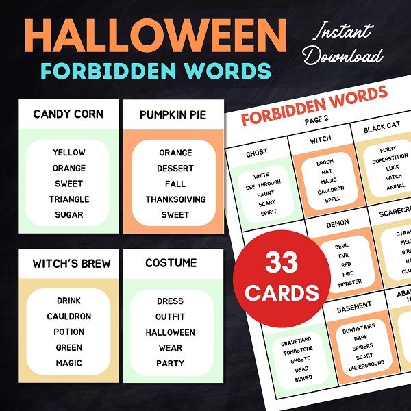 Halloween Forbidden Words Game Printabell Express Halloween Forbidden Words Game Printabell Express